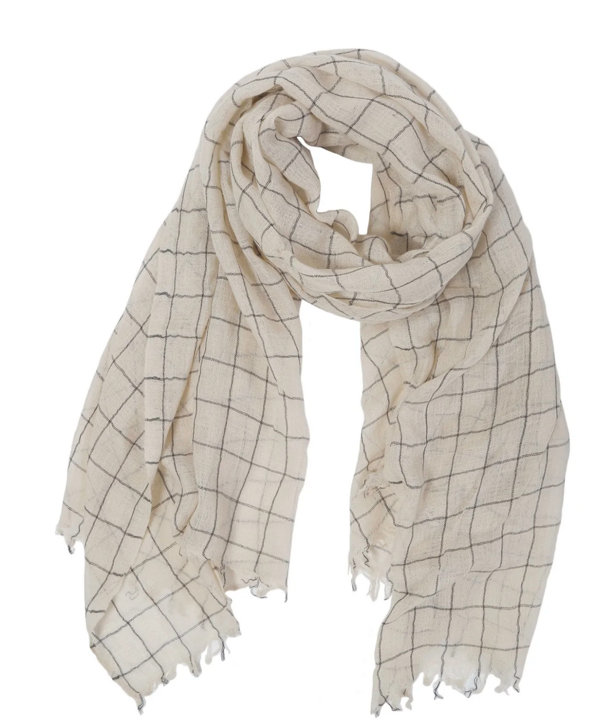 Grid Scarf in Sand – Lonetree Santa Barbara